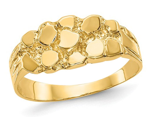 Ladies 14K Yellow Gold Nugget Ring - Gem & Harmony
